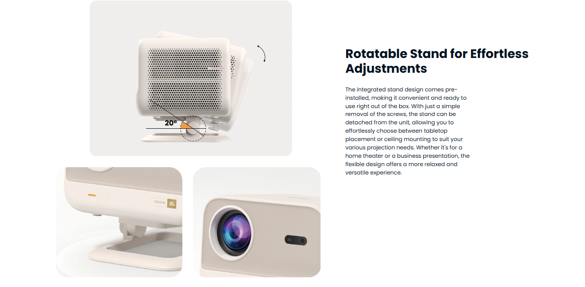 Yaber L2 Plus draagbare projector voor buiten met WiFi 6 en Bluetooth ...