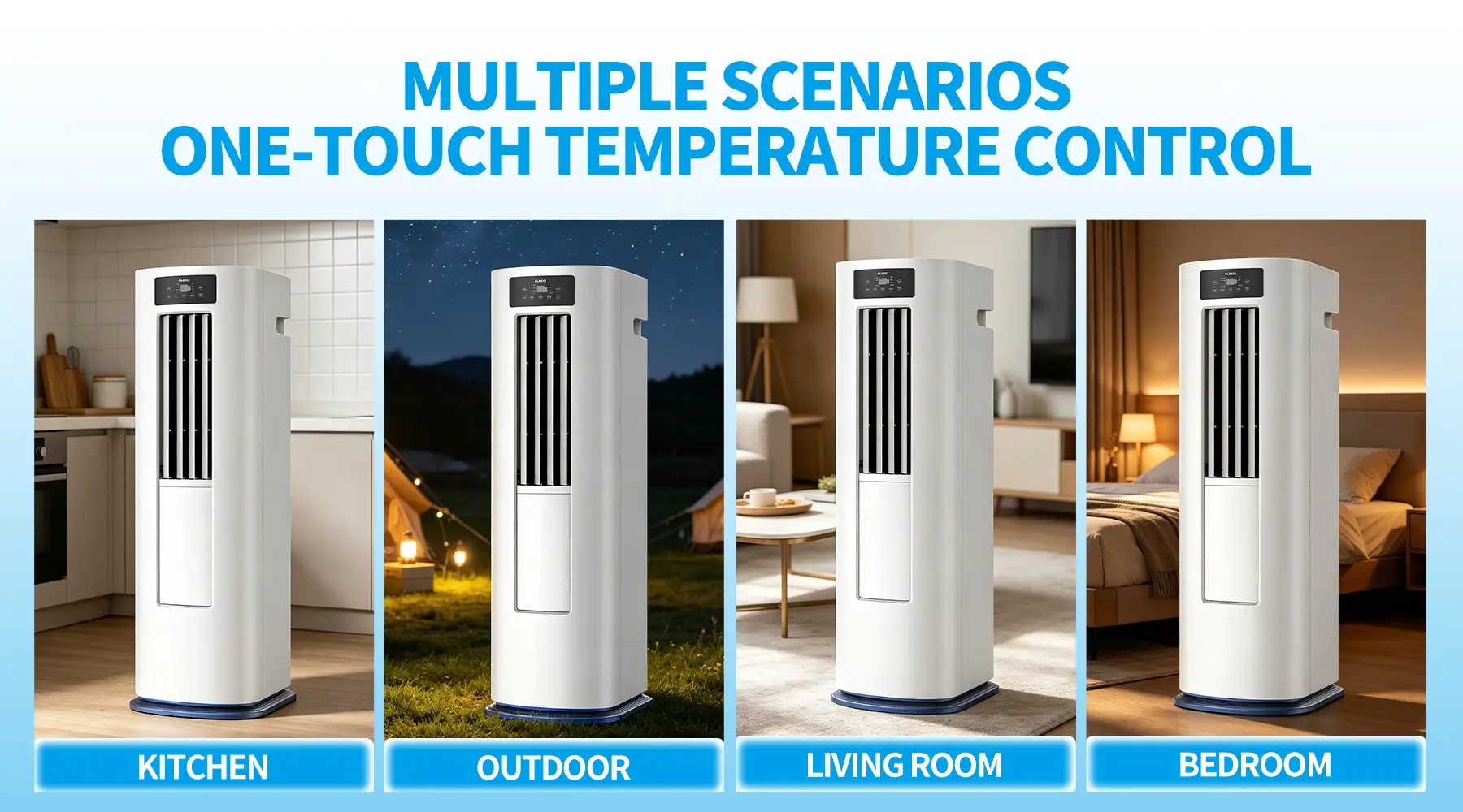 ELECCI Portable Mobile Air Conditioner, 4-in-1 Cooling/Dehumidifier/Fan ...