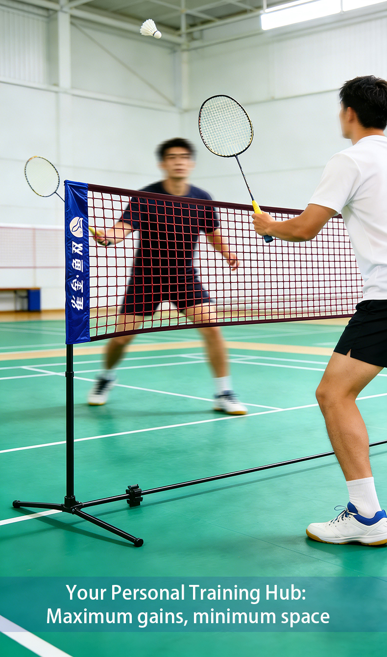 Double Fish Portable Badminton Net Set with Racket Bag-BX610 | Racket ...